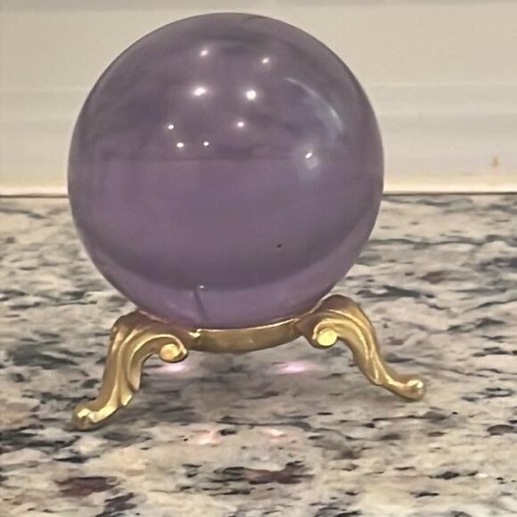 Accents | Purple Glass Orb With Stand | Poshmark